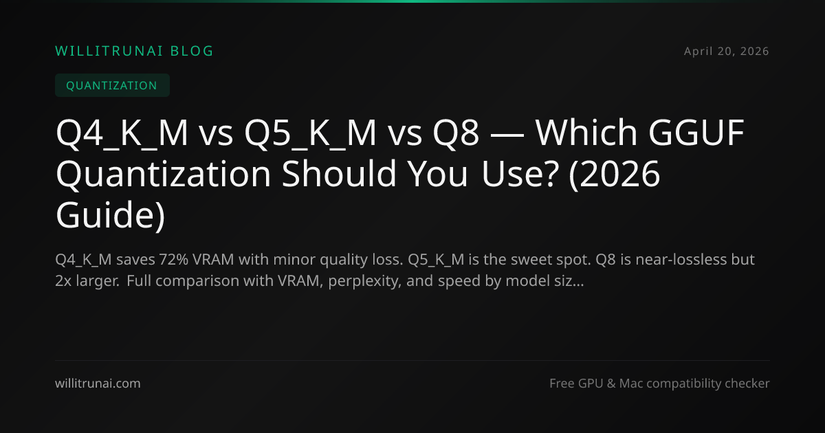 Q4_K_M vs Q5_K_M vs Q8 — Which GGUF Quantization Should You Use? (2026 ...